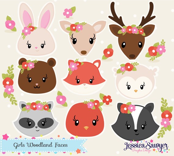 20FOR20 - Girls Woodland Clipart and Vectors by Jessica Sawyer Design ...