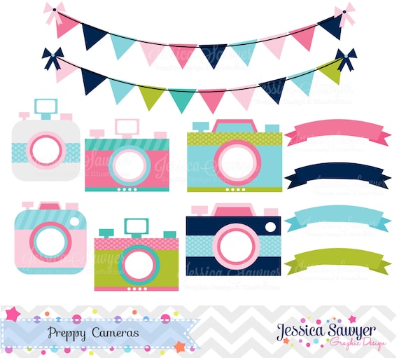 20FOR20, preppy camera clip art, camera clipart, photography logo, for ...