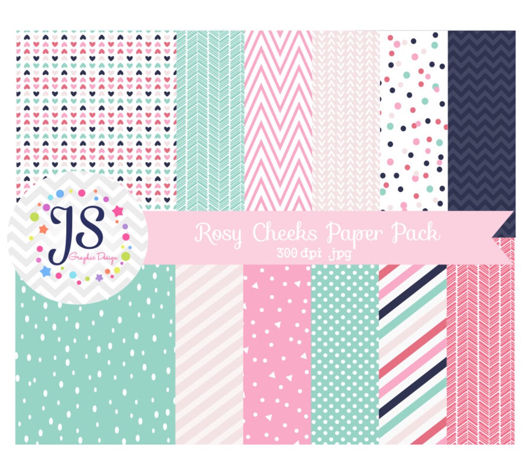 20FOR20, Aqua and Pink Digital Paper for Commercial Use or Personal Use ...