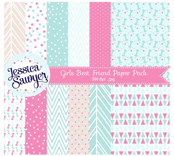 20FOR20 - Aqua and Pink Digital Paper Pack for Personal and Commercial ...