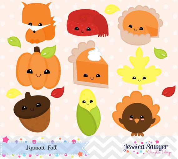 20FOR20, kawaii fall clipart and vectors for personal and commercial ...
