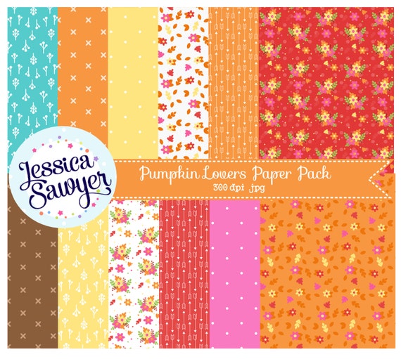 fall digital paper or autumn backgrounds for commercial use or personal ...