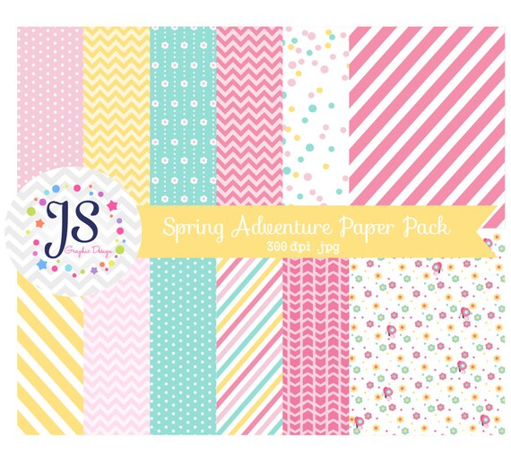 20FOR20, Spring Adventure Paper Pack, Spring Digital Papers for ...