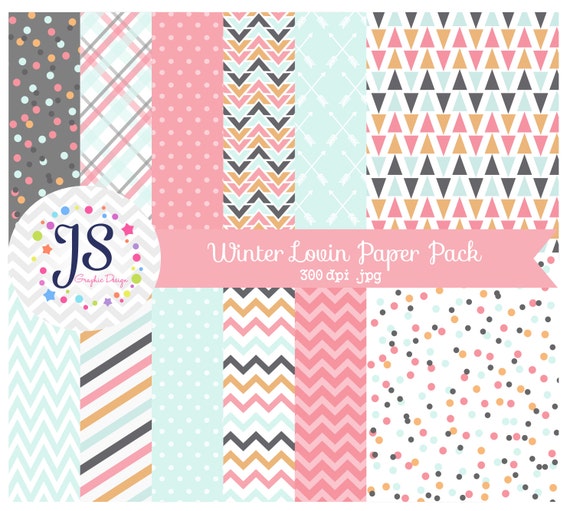 20FOR20, aqua and pink digital paper for commercial use or personal use ...