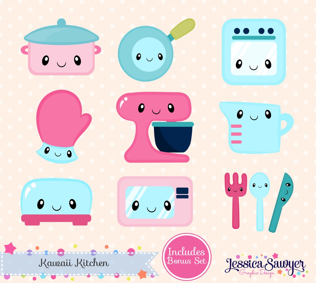 20FOR20 Kawaii Kitchen Clipart and Vectors for Personal and Commercial ...