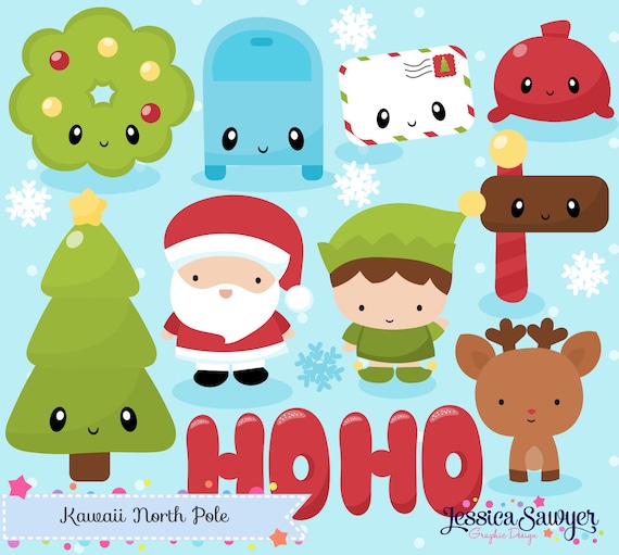 20FOR20 - Christmas Kawaii Clipart or north pole clip art for personal ...