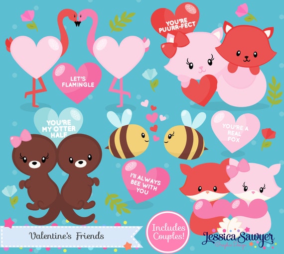 20FOR20 - Valentine's Day Animal Clipart and Vectors for personal and ...