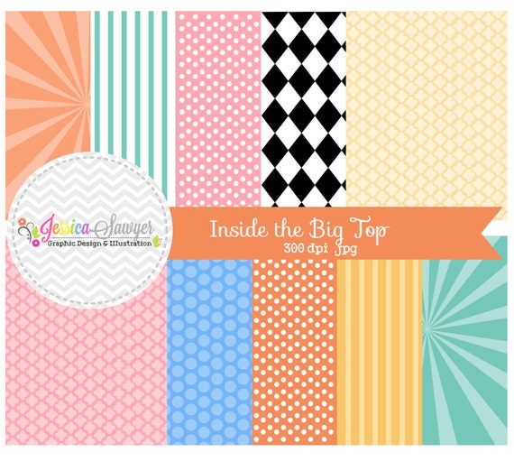 20FOR20, , circus digital paper by Jessica Sawyer Design | Catch My Party