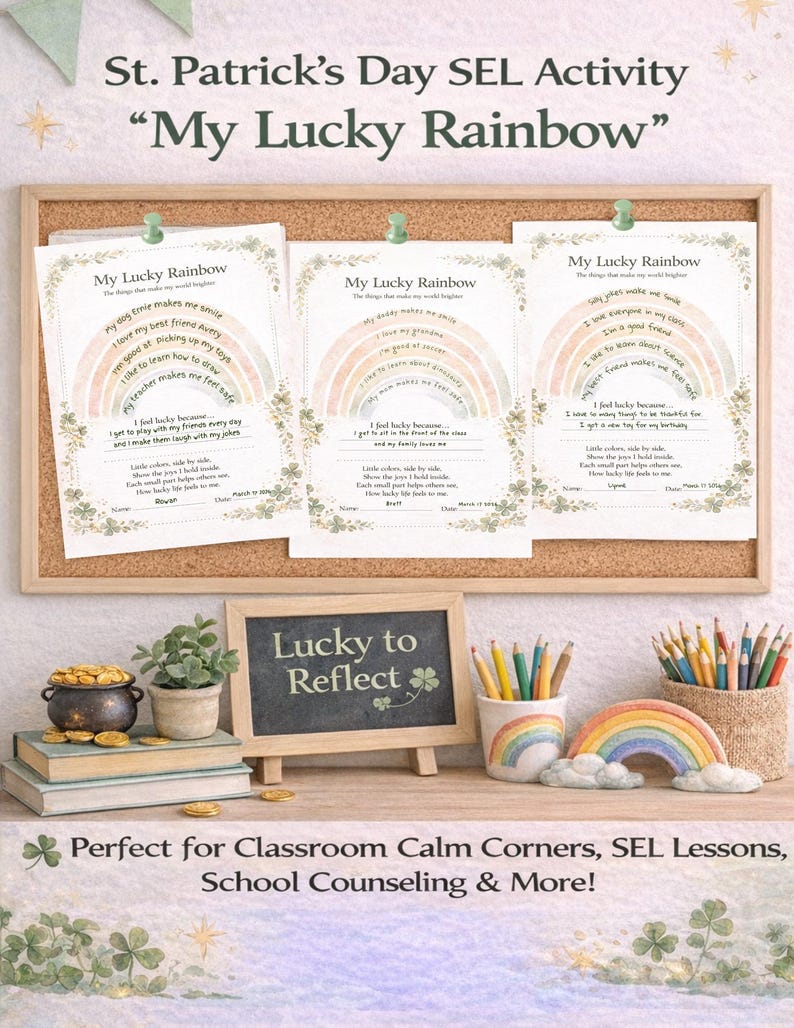 St. Patrick's Day Rainbow Worksheet | Kids' SEL Activity (printable PDF ...