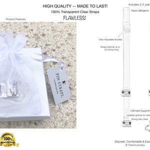 Clear Spaghetti Straps No Slip No Sew Replacement Bra Straps Detachable ...