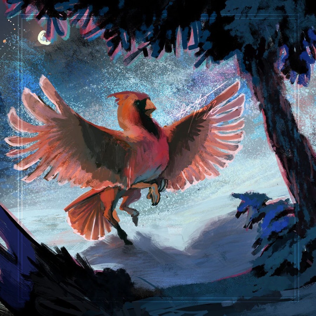 Cardinal Hippogriff Original Art Print Mythical Fantasy Creature ...