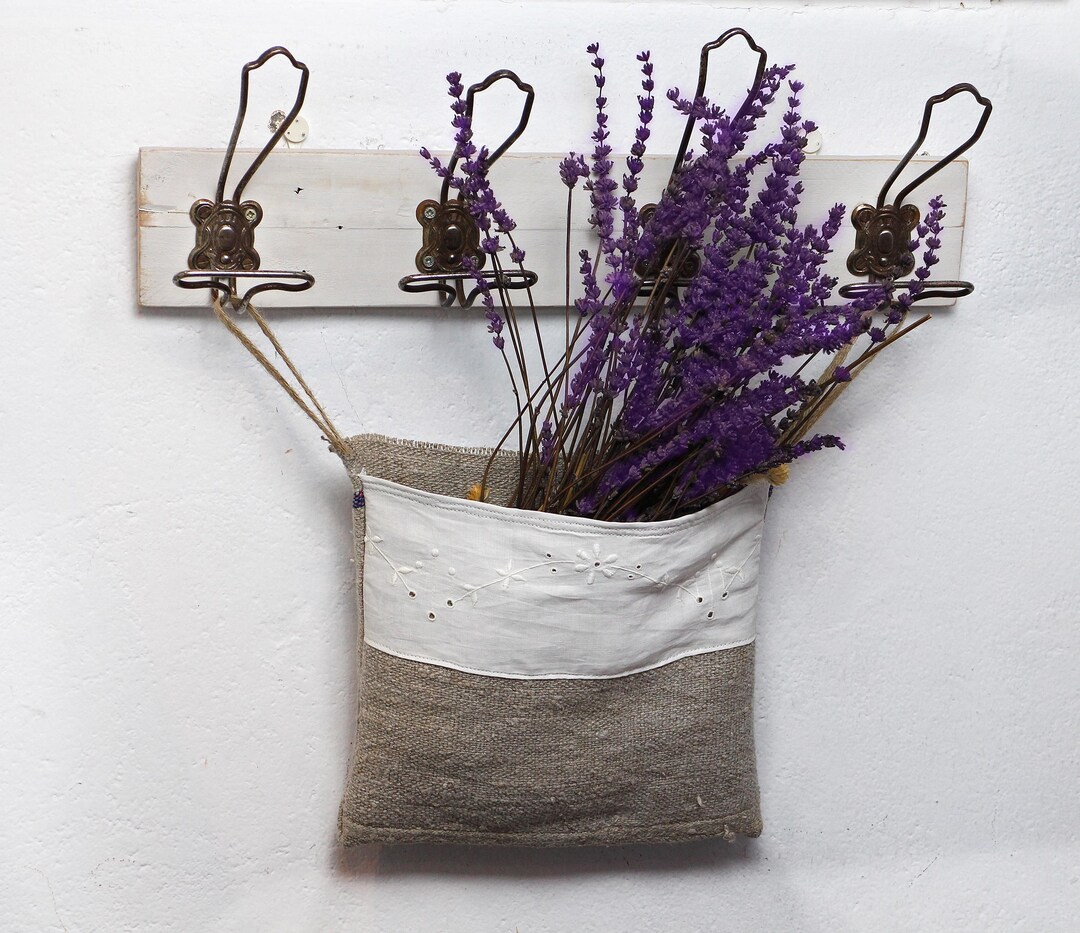Antique Grain Sack Wall Pocket: Rustic Farmhouse Decor - Etsy