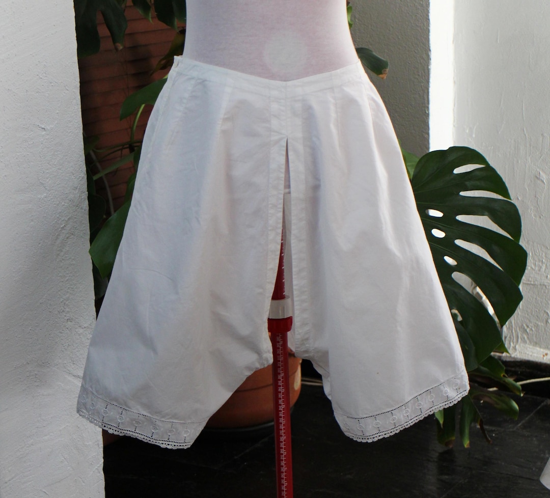 Vintage Cotton Bloomers With Open Crotch- Antique Open Underpants - Etsy