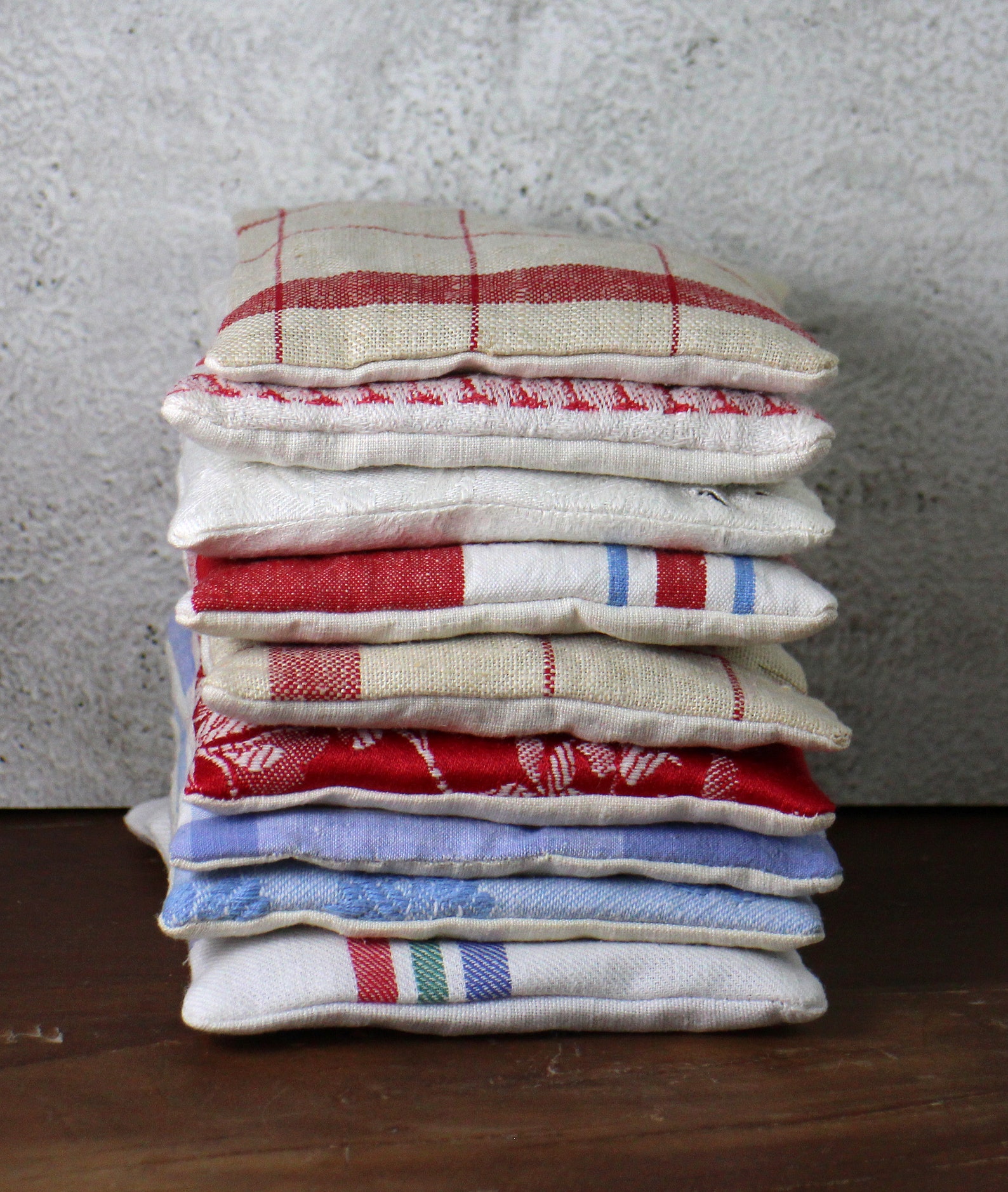 Lavender Sachets - Set of 3 Antique Fabrics: Tea Towel, Tablecloth ...