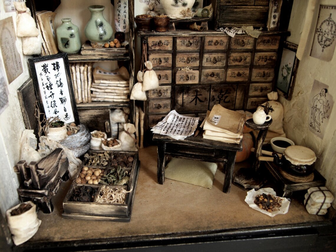 Old Traditional Oriental Herbal Medicine Room Dollhouse - Etsy