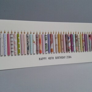 40-49th Age Birthday Candle Card. Can Be Personalised by Having a Name ...