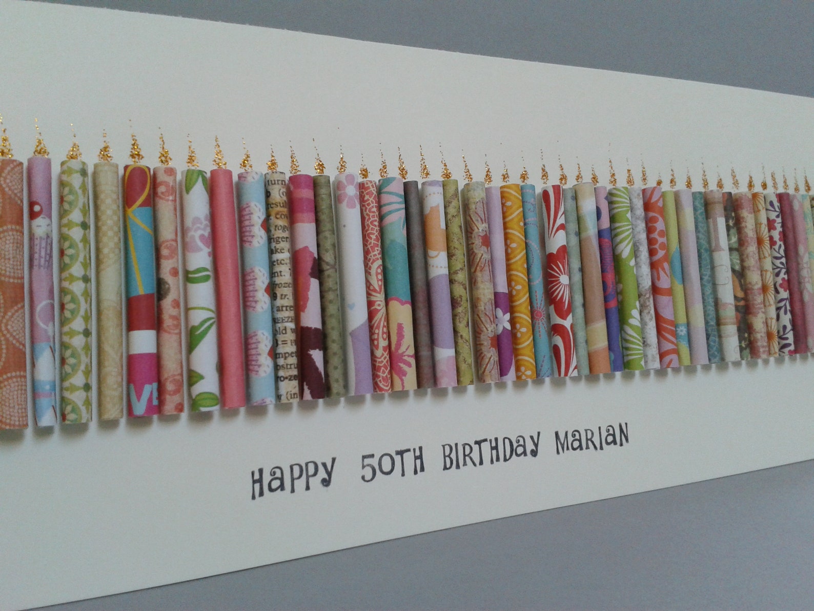 50-59th Age Birthday Candle Card Can Be Personalised by - Etsy