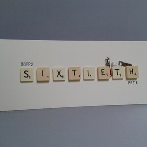 Large DIY Themed AGE Letter Tile Card With Embellishments. for Ages 30 ...