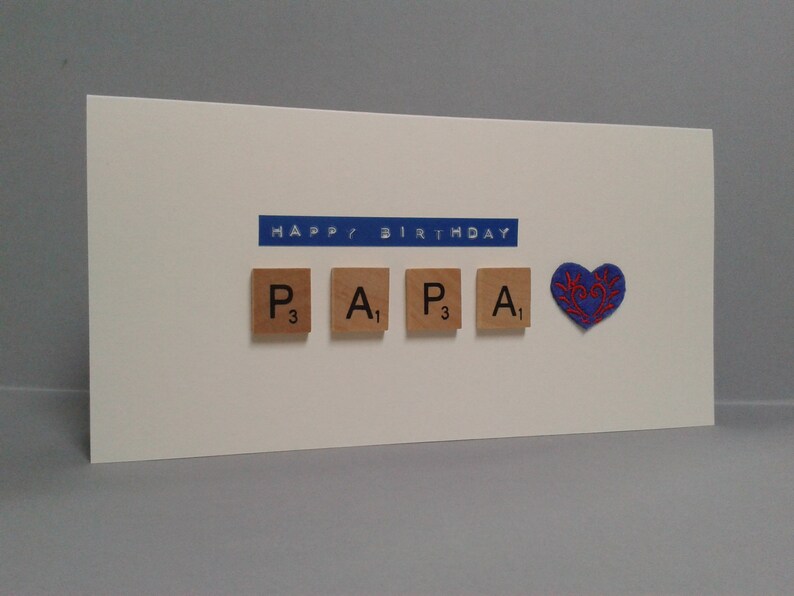 Happy Birthday PAPA Card Letter Tile Card. - Etsy