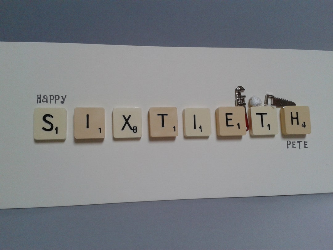 Large DIY Themed AGE Letter Tile Card With Embellishments. for Ages 30 ...