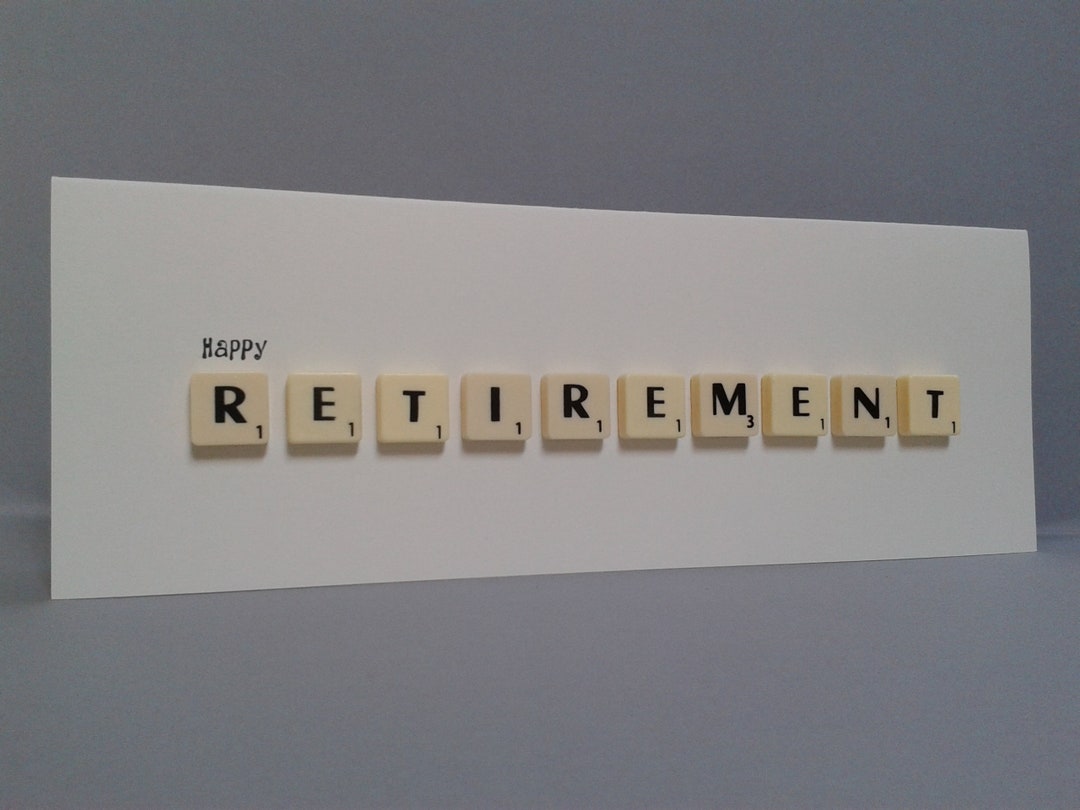 Happy RETIREMENT Letter Tile Card, Can Be Personalised With A Name. - Etsy