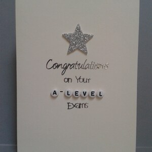Congratulations on Your A-LEVEL Exams Card With Star Embellishment. - Etsy