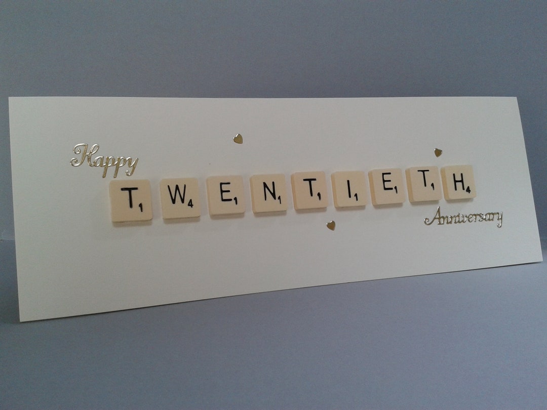 Happy NUMBER Anniversary Letter Tile Card. Available in 1st to 20th ...