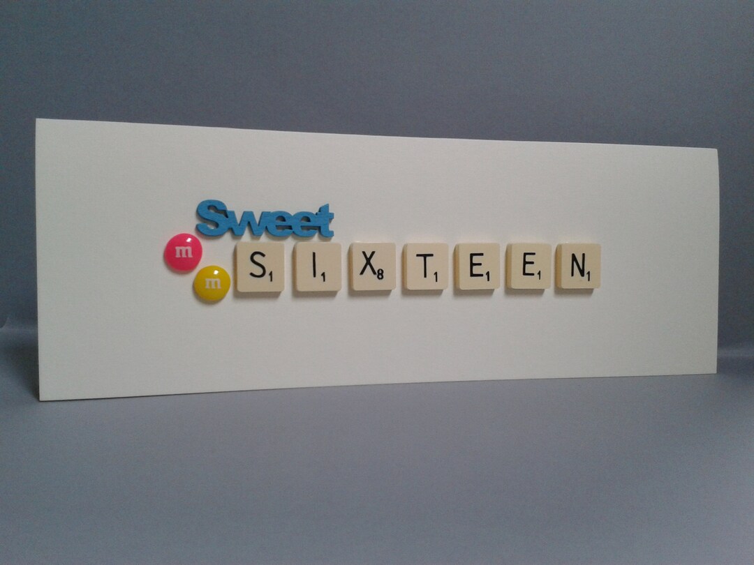 SALE Large Sweet SIXTEEN Letter Tile Card. - Etsy