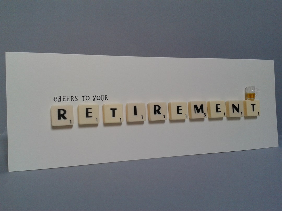 Cheers to Your RETIREMENT Letter Tile Card With Beer/wine/whisky ...