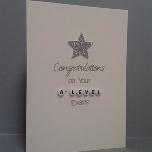 Congratulations on Your A-LEVEL Exams Card With Star Embellishment. - Etsy