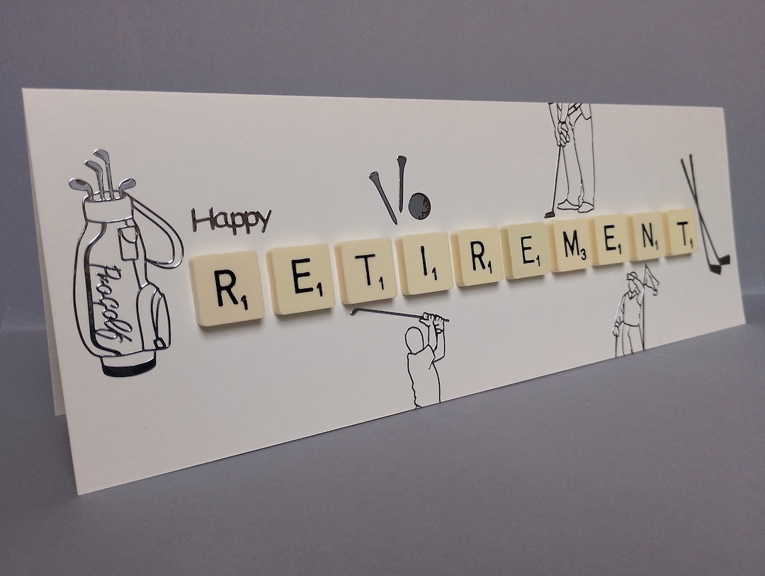 Happy RETIREMENT Golf Themed Letter Tile Card. - Etsy