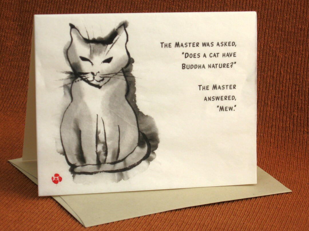 A "catty" Notecard for Your Zen-savvy Friends -- Single Card and ...