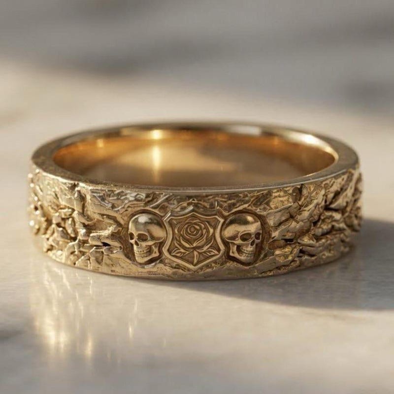 Gold Skull Ring Solid - Etsy