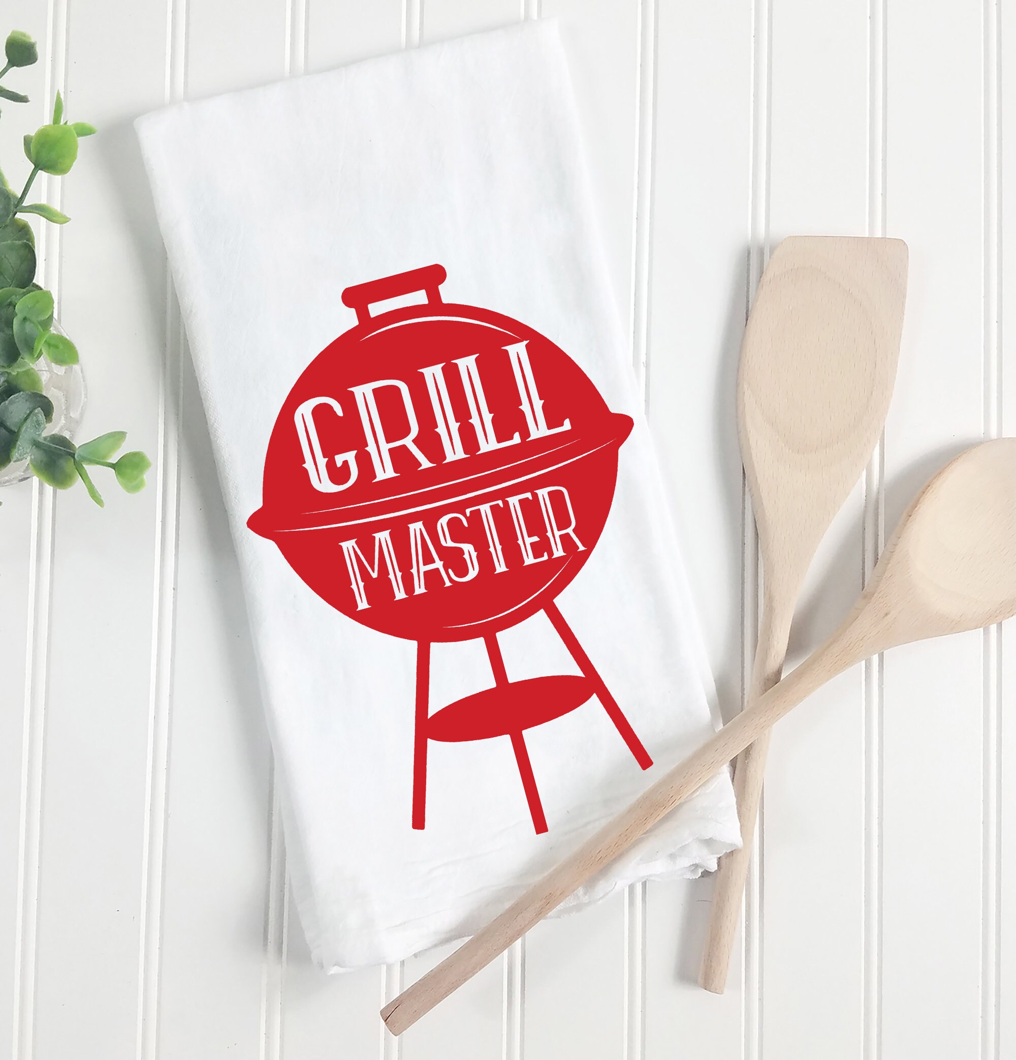Barbeque Grill Tea Towel, Red Grill Dish Towel, Black Grill Kitchen ...