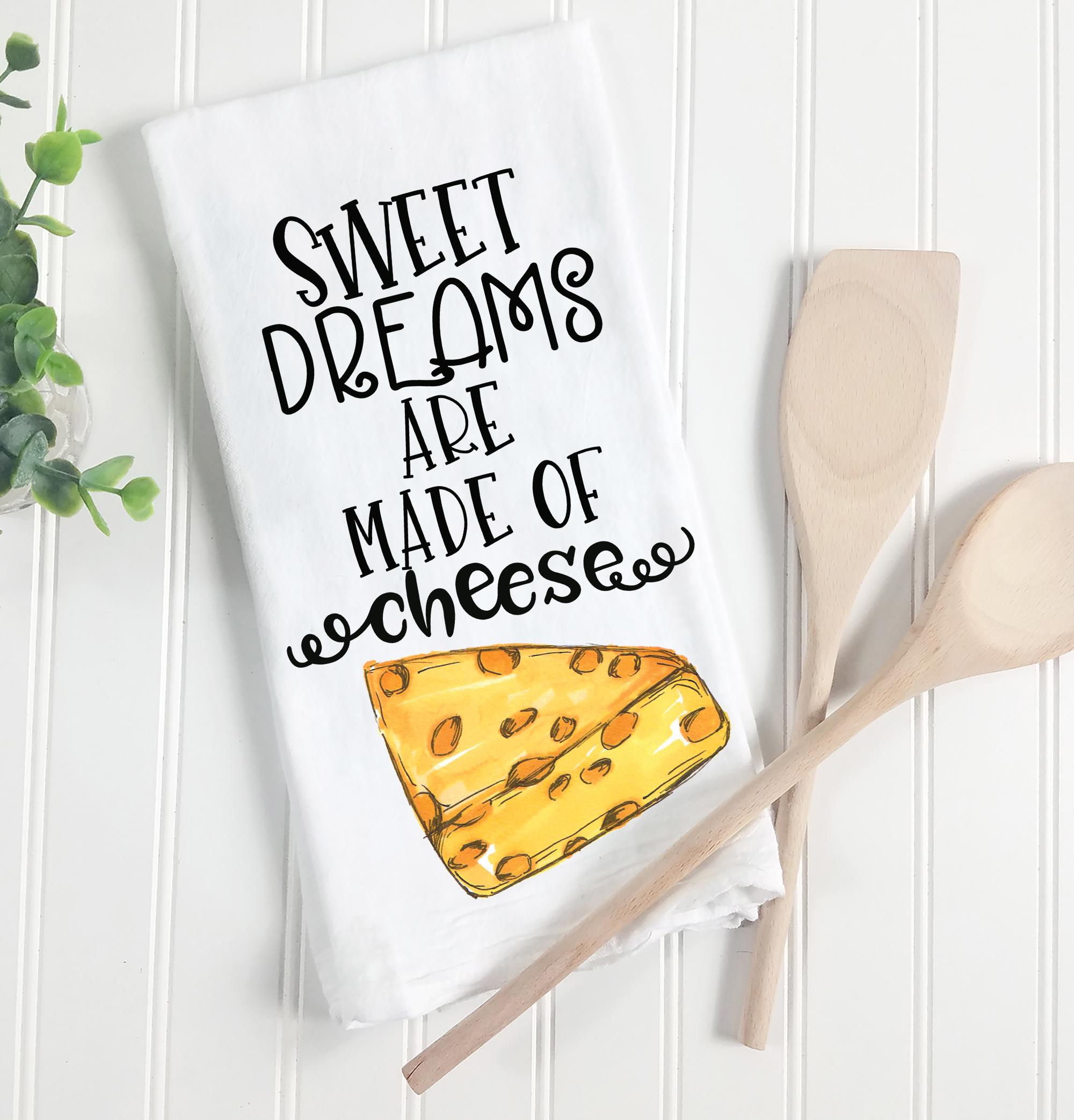 Cheese Tea Towel, Cheese Kitchen Towel, Cheese Flour Sack Towel, Cheese ...