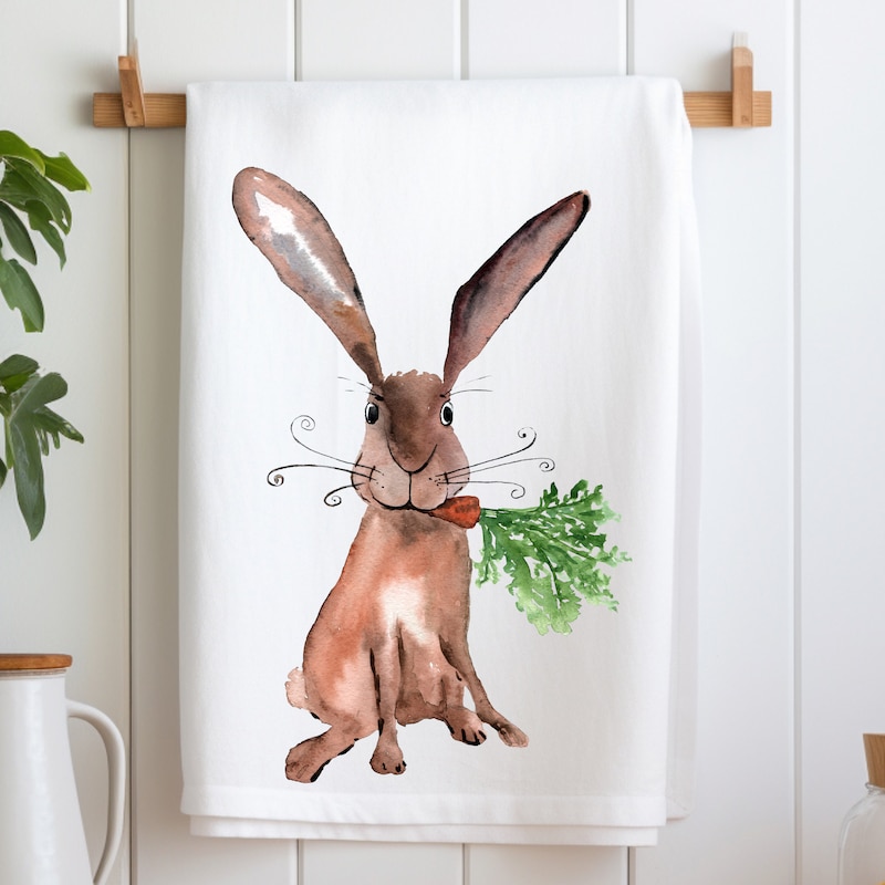 Bunny Kitchen Towel - Etsy