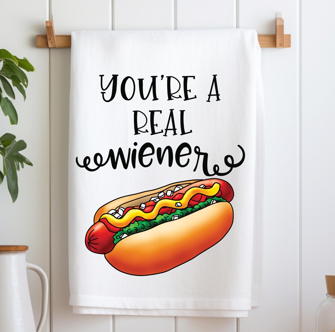 Hot Dog Tea Towel, Hot Dog Flour Sack Towel, Hot Dog Kitchen Towel ...