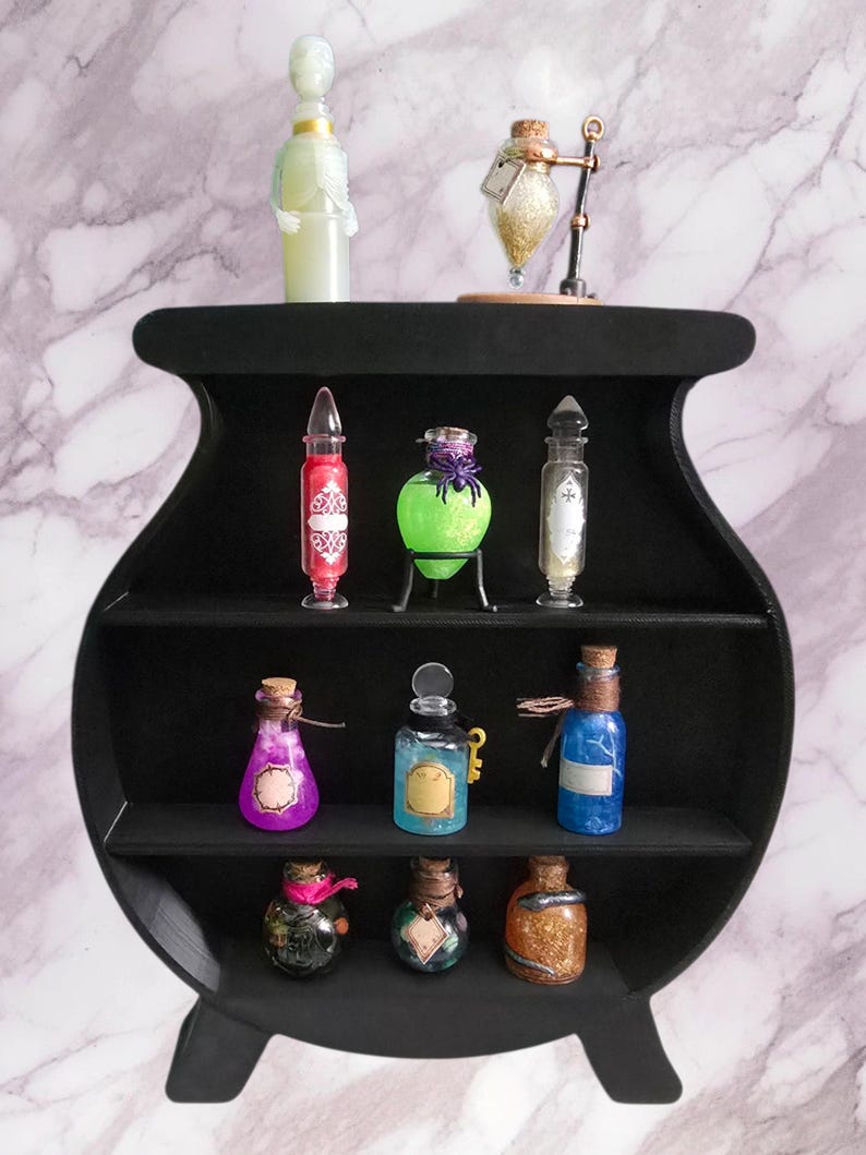 Wizard Cauldron Display Shelf – 3D Printed Mini Shelf for Potion ...