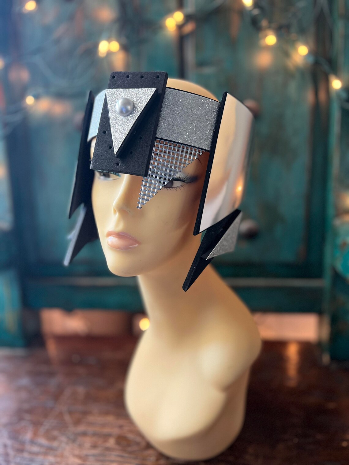 Zelphor Division Futuristic Cyborg Headgear Halo Headpiece Mask Costume ...