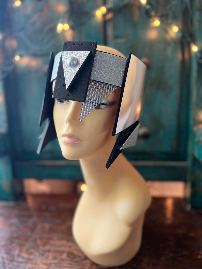 Zelphor Division Futuristic Cyborg Headgear Halo Headpiece Mask Costume ...