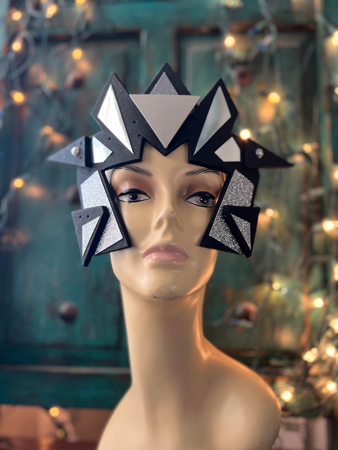 Jonno Synth Futuristic Cyborg Headgear Halo Hat Headpiece Mask Costume ...