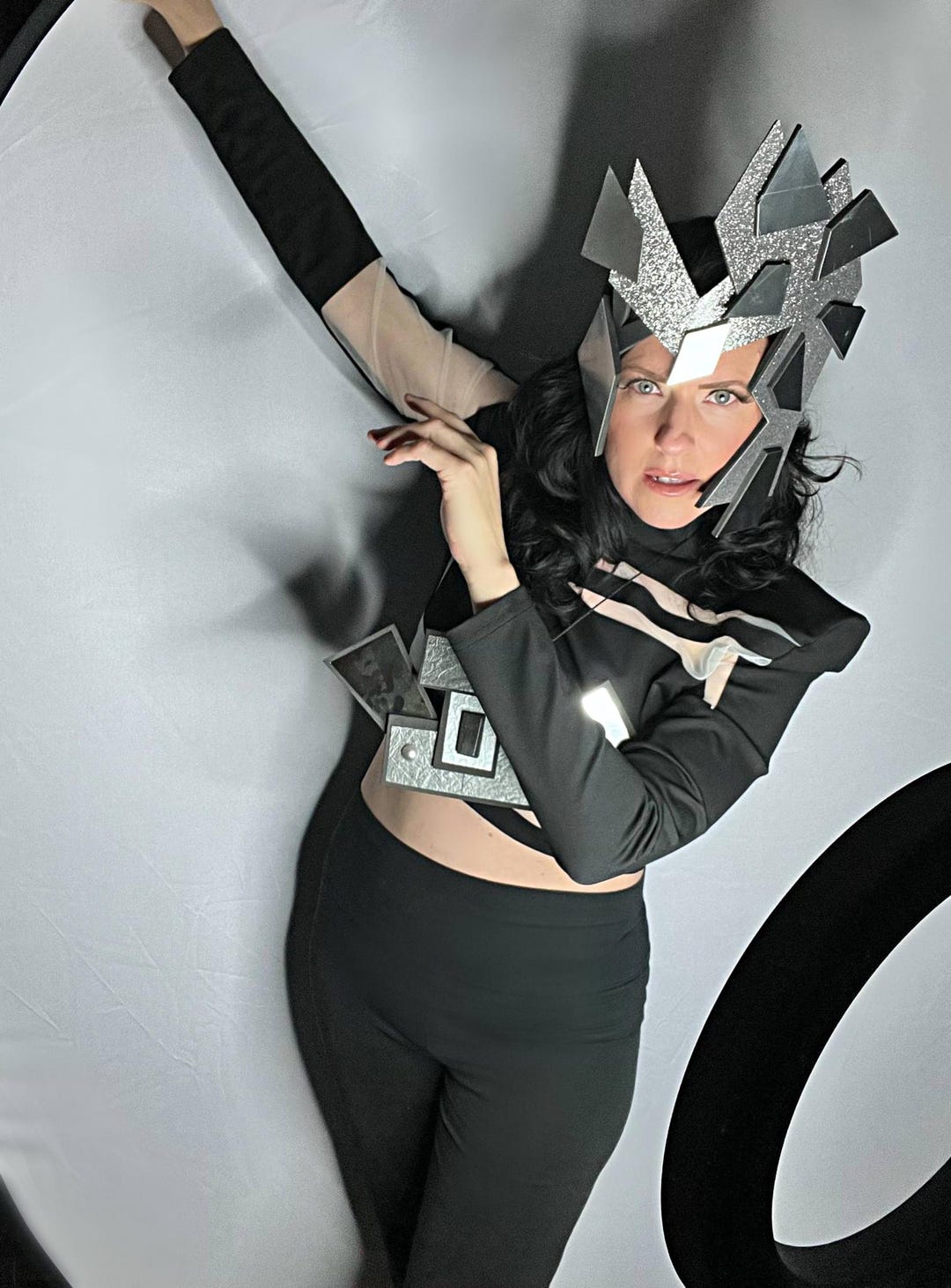Chrome Core Metallic Headgear Sci-fi Futuristic Headdress Costume ...