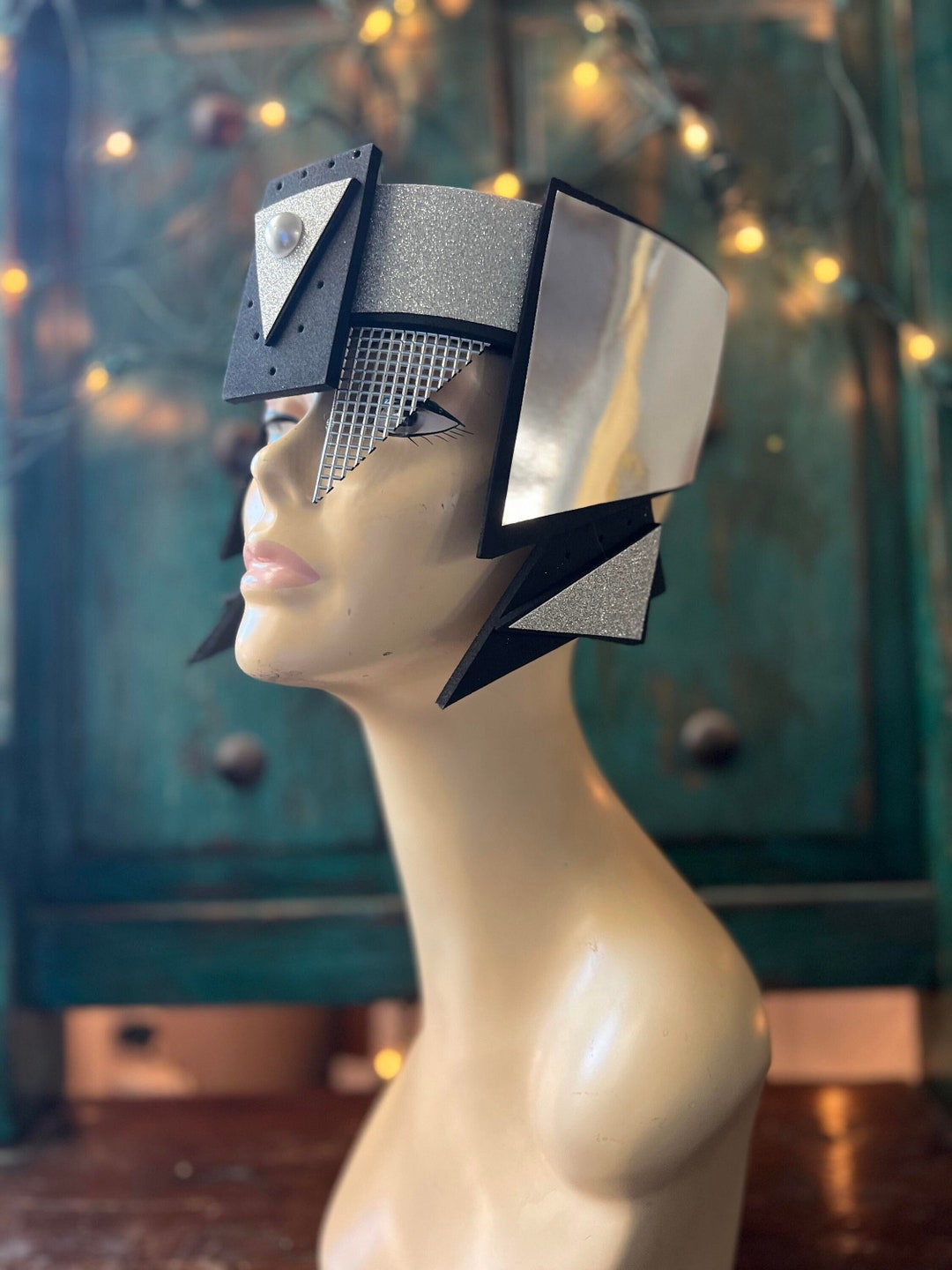 Zelphor Division Futuristic Cyborg Headgear Halo Headpiece Mask Costume ...