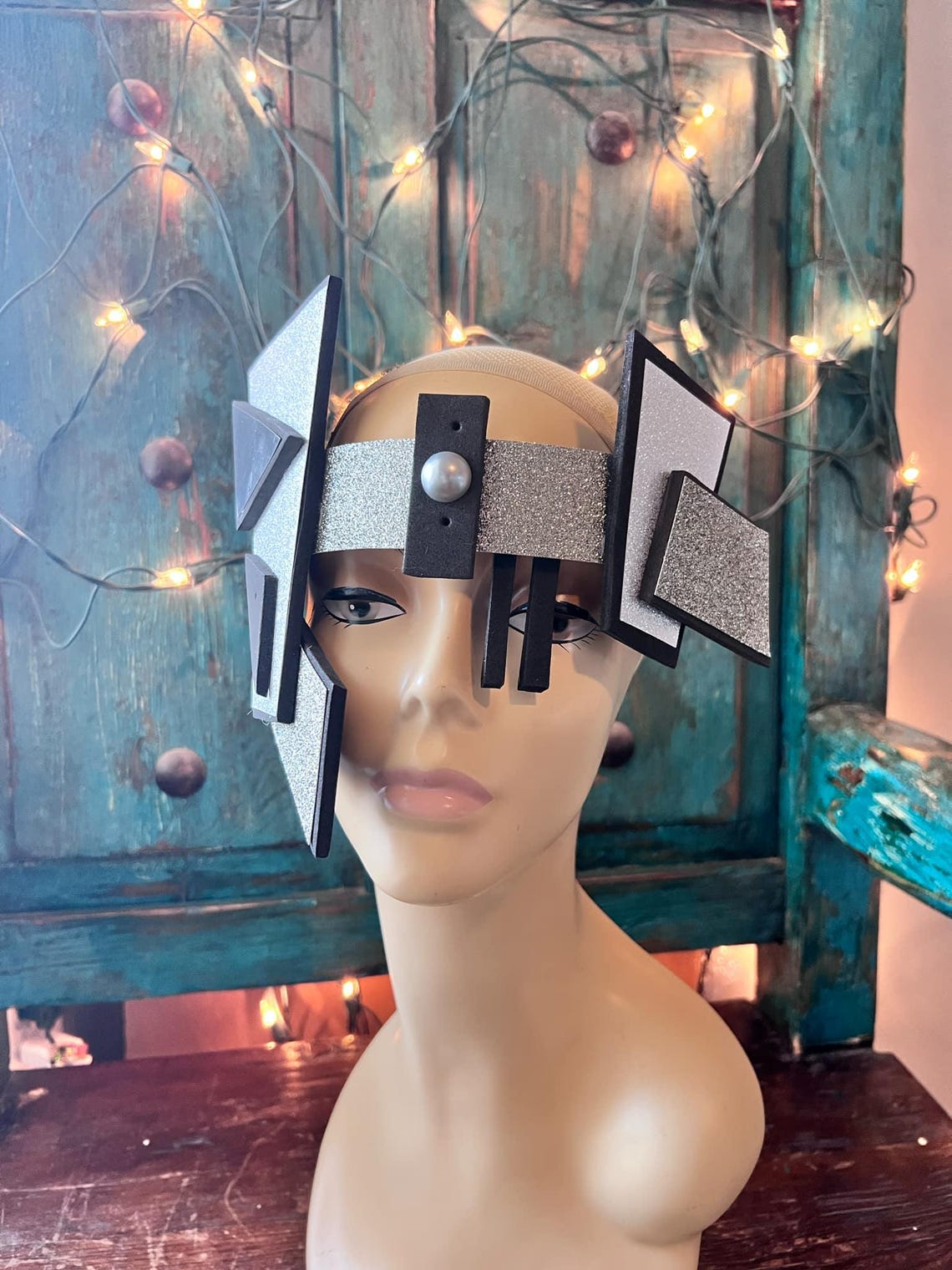 Rivva Futuristic Cyborg Headgear Halo Hat Headpiece Mask Costume Hat ...