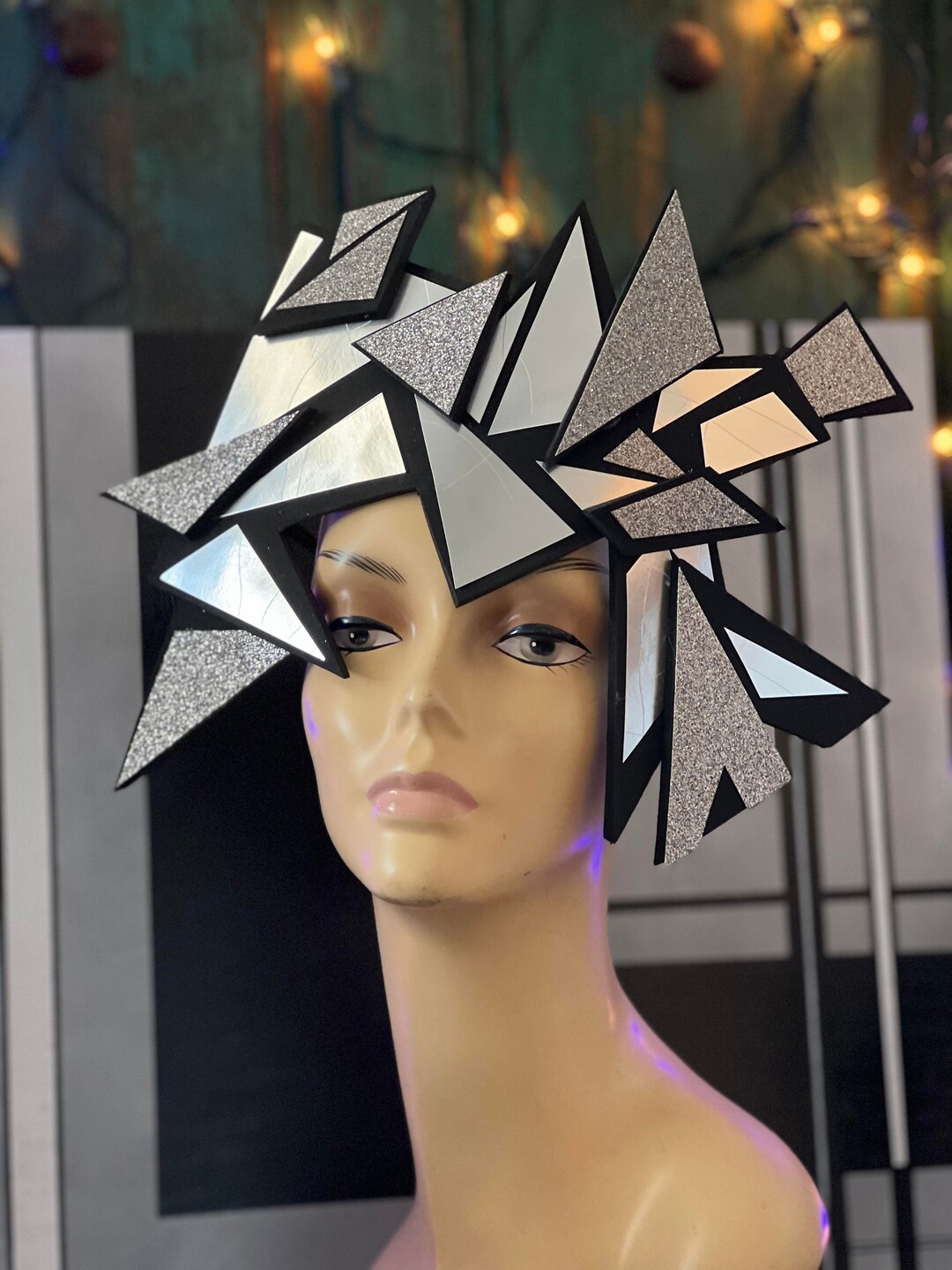 Beta Low Black Headgear Scifi Futuristic Headdress Costume Headpiece ...