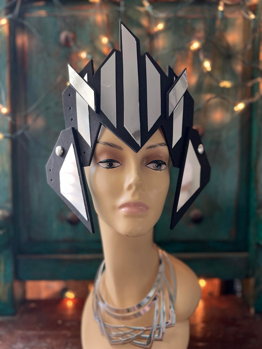 Nima Royal Futuristic Cyborg Headgear Halo Headpiece Crown Costume Hat ...