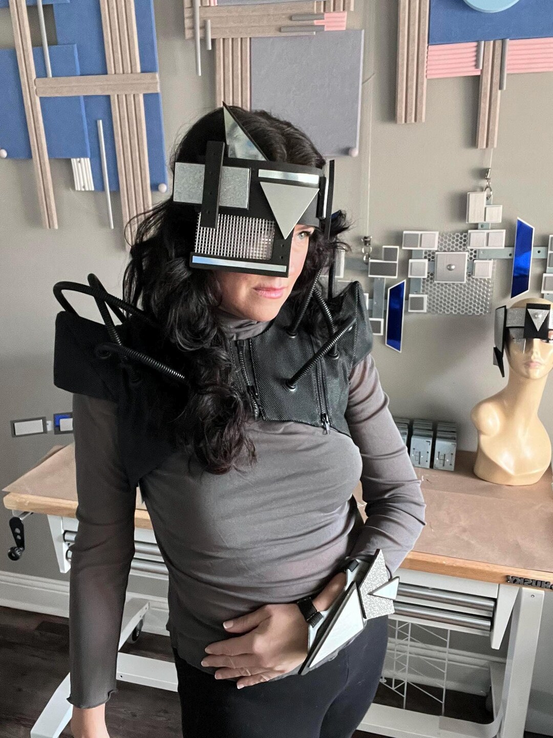 Milog REVERSABLE Goggles Cyborg Headgear Futuristic Mask Costume Face ...