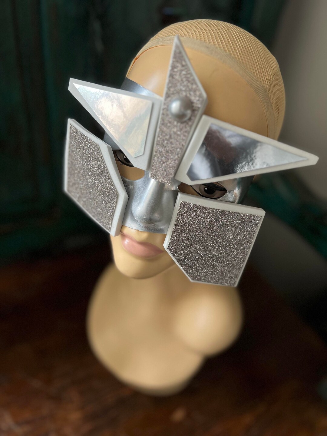 Delta Meta-face Chrome Futuristic Droid Headgear Silver Robot - Etsy