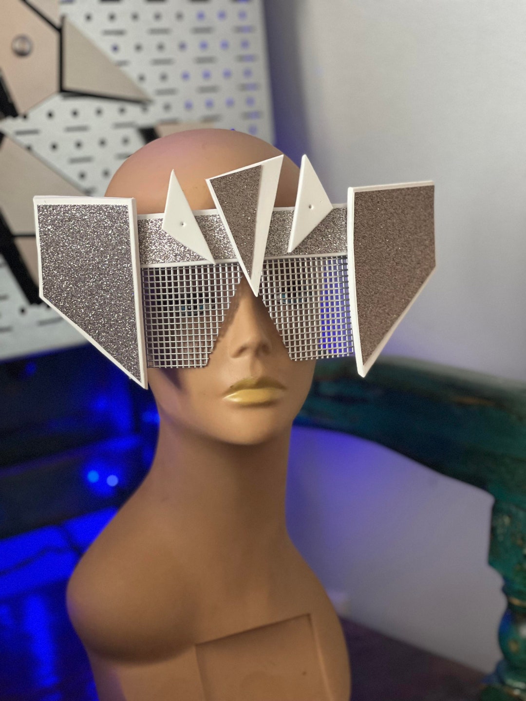 Crystal Nebula Headpiece Goggles Cyborg Headgear Futuristic Mask ...