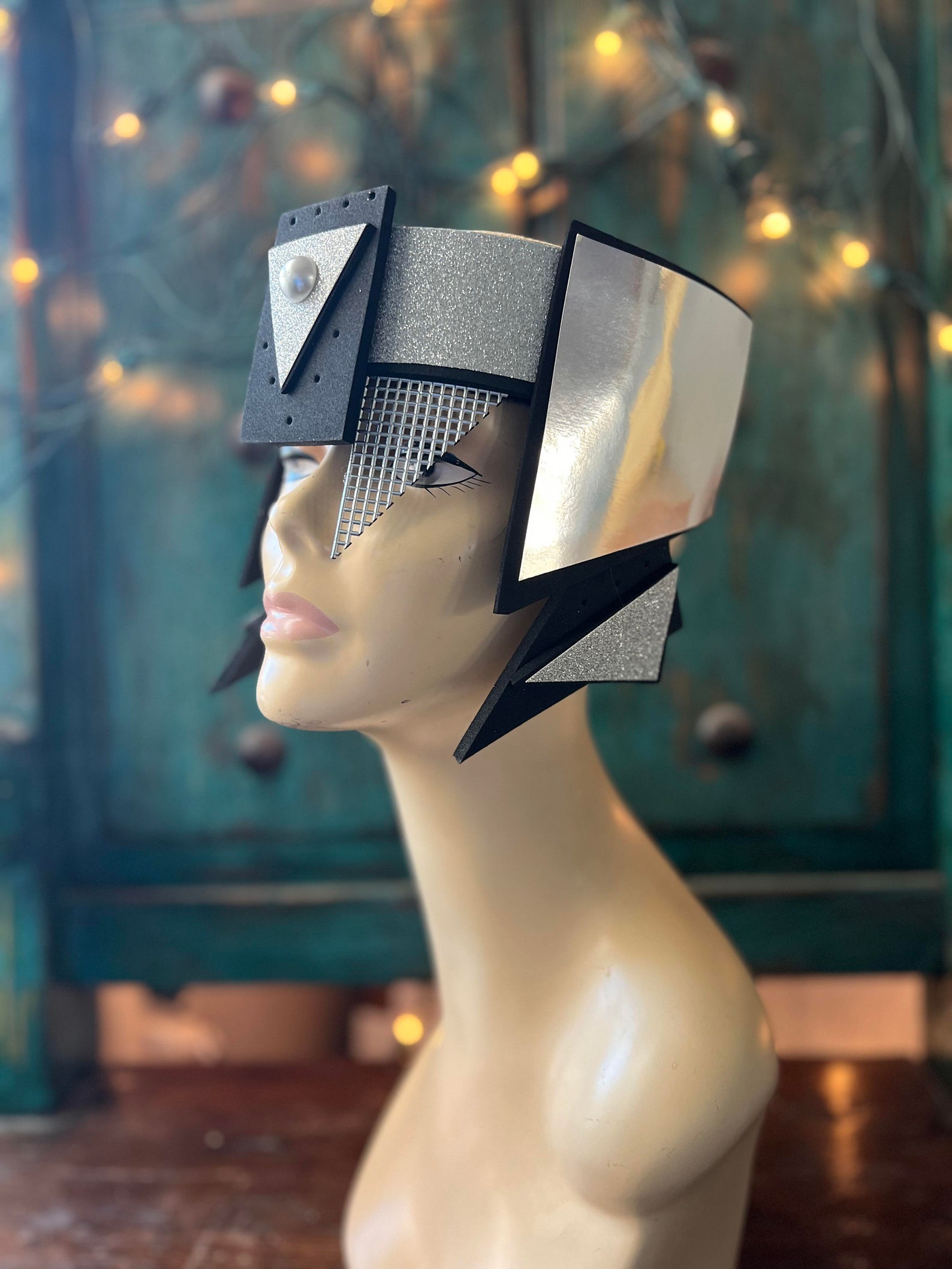 Zelphor Division Futuristic Cyborg Headgear Halo Headpiece Mask Costume ...
